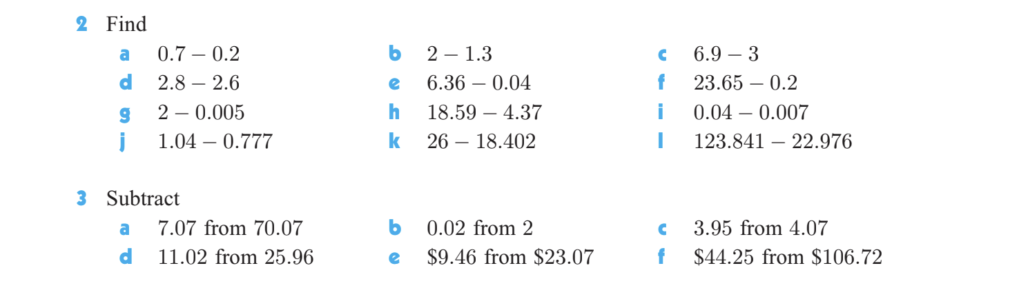 7F2MAT24: Decimal - Subtraction | MHOL